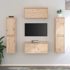 vidaXL TV skříňky 6 ks masivní borové dřevo [3100268] Barva: Černá