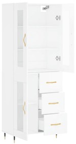 Skříň highboard lesklá bílá 69,5 x 34 x 180 cm kompozitní dřevo - Default Title