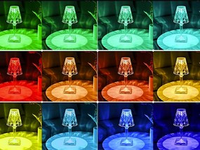 Verk Group Stolní lampa vedla křišťálový rgb usb dálkové ovládání