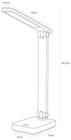 Zuma Line 1949-WH-LED Nabíjecí stolní lampa LED/8W/1200 mAh 3000/4500/6000K bílá