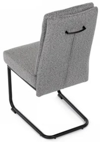 Jídelní židle světle šedá látka nohy černý kov DCL-P3107 SIL2