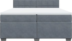 Box spring postel s matrací tmavě šedá 200x200 cm samet 3286403
