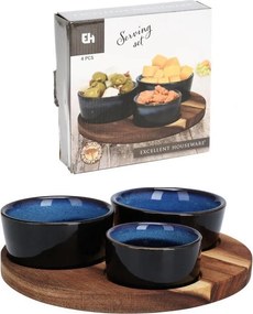 Servírovací set 3+1 v modrém provedení 20 × 20 cm