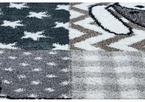 Dětský kusový koberec Zvířátka šedý 160x220cm