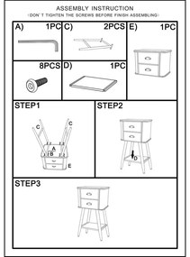 Noční stolek Mauro Ferretti Bronx, výška 72,5 cm
