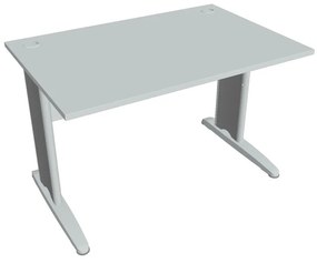 Stůl pracovní rovný 120 cm - Hobis Cross CS 1200 Dekor stolové desky: šedá, Dekor lamino podnože: šedá, Barva nohou: Stříbrná