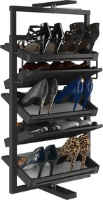 Šatní skříň SERENITY 232 cm Belini černý mat / šedý mat s posuvnými dveřmi a zrcadlem  MBP SERENITY SZP8/0/B/SR/0/HIAL