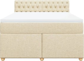 Box spring postel s matrací krémová 140x200 cm textil 3289015