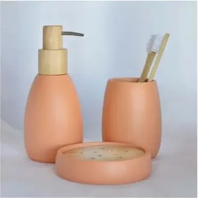 Spirella SVEN mýdlenka matná broskvová / Polyresin / Dřevo
