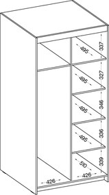 FALCO Šatní skříň Enja 2D/2 se zrcadlem Odstín: Dub sonoma