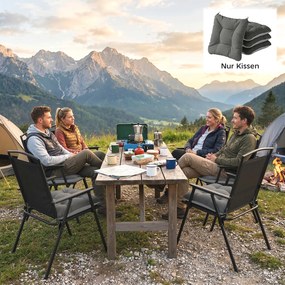 sada 4 polštářů na sezení 39,5 x 39,5 x 10 cm Polštář na židli s popruhy, protiskluzová venkovní podložka na sezení v interiéru