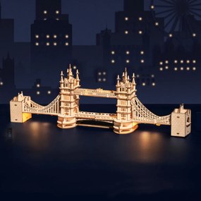 DD Dřevěné 3D puzzle - Most Tower Bridge svítící