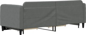 Válenda s přistýlkou a zásuvkami tmavě šedá 80 x 200 cm textil 3196848