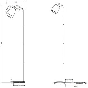 Stojací lampa Buddy, bílá