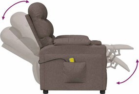 Elektrické masážní křeslo taupe textil 3143511