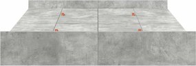 Rám postele s úložným prostorem Betonově šedá 135 x 190 cm 3335320
