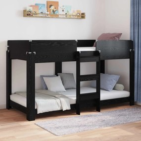 Patrová postel pro děti Černý dub 80 x 200 cm Kompozitní dřevo 3410524