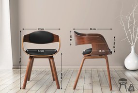 Sada 2 ks židle Kingston umělá kůže – ořechová/černá
