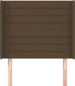 Čelo postele typu ušák tmavě hnědé 83x16x118/128 cm textil 3119697