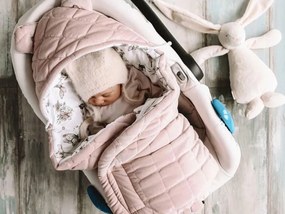 Babysteps Celoroční zavinovací deka do autosedačky pro miminko ZAHRADA ZVÍŘAT + BÉŽOVÁ