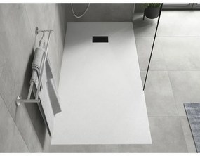 Mexen Hugo, obdélníková sprchová vanička SMC 170 x 90 cm, bílá, černá krytka, 42109017-B