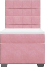 Box spring postel s matrací růžová 80 x 200 cm samet 3293067