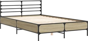 Rám postele dub sonoma 120 x 190 cm kompozitní dřevo a kov 3280068
