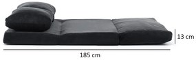 Designová rozkládací pohovka Wandella 120 cm černá