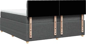 Box spring postel s matrací tmavě šedá 200x200 cm textil 3287571