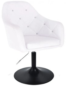 LuxuryForm DESIGN Otočné křeslo ROMA na černém talíři - bílé