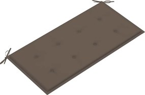 Zahradní lavice s taupe poduškou 112 cm masivní teak 3062657