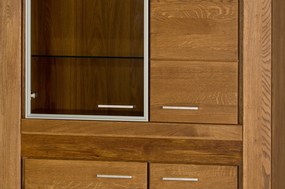 Vitrína Velvet II 12 110 cm z masivu s LED osvětlením dub Rustikal