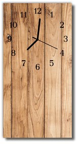 Skleněné hodiny vertikální Přírodní béžové dřevo