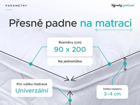 DVOUVRSTVÝ chránič matrace - TOPPER 90 x 200 cm