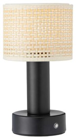 PR Home Nabíjecí stolní lampa Tiara, CCT, ratan/černá