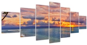 Obraz - Západ slunce na pláži (210x100 cm)