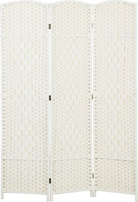 HOMCOM vnitřní paraván ze dřeva 3 panely skládací dělič prostoru pro obývací pokoj, ložnici 135 x 180 cm bílá