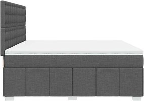 Box spring postel s matrací tmavě šedá 200x200 cm textil 3294090