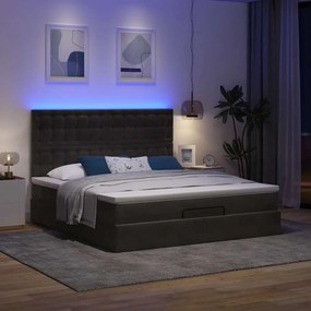 Osmanský rám postele s matracíes černá 160x200cm samet 3314476