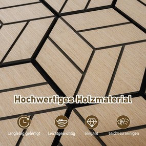 Costway 4 Kusy akustických panelů na stěny s 9 Šestihranné dřevěné panely