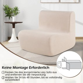Costway Podlahová židle s opěradlem a měkkým sametem a ergonomickou opěrkou