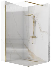Bezrámová sprchová zástěna REA AERO INTIMO 90 cm, zlatá kartáčovaná