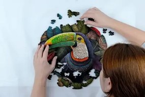EscapeWelt Dřevěné puzzle Tukan / 500 dílků / Obtížnost: těžké / od 8