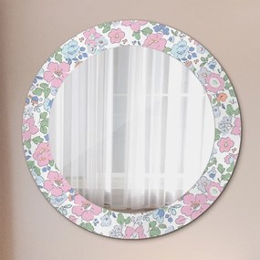 Kulaté dekorativní zrcadlo Jemné květiny fi 60 cm
