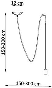 Černé závěsné svítidlo Spider – Sollux