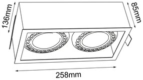 Brosline 3275 - Podhledové svítidlo CAGE 2xGU10/18W/230V bílá
