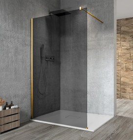 Gelco VARIO GOLD MATT sprchová zástěna 130 x 200 cm jednodílná k instalaci ke stěně kouřové sklo zlatá GX1313-01