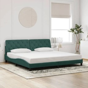 Rám postele bez matrace tmavě zelená 200 x 200 cm samet 3207944