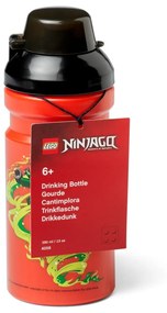 Červená lahev na vodu s černým víčkem LEGO® Ninjago, 390 ml