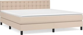 Box spring postel s matrací cappuccino 160x200 cm umělá kůže 3141136